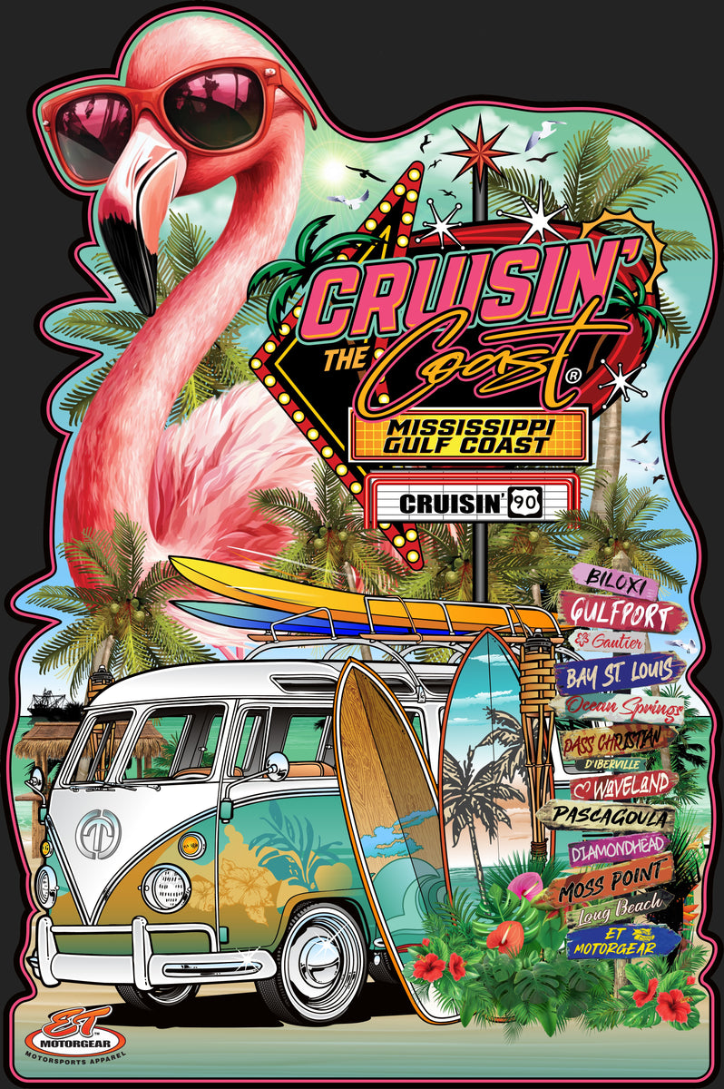 2025 Cruisin the Coast Sublimation Design Metal Sign – ET Motorgear