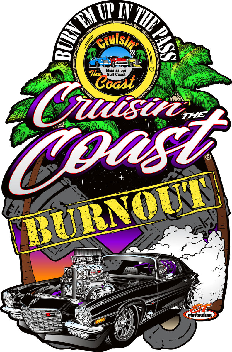 2023 Cruisin’ The Coast Burnout Metal Sign – ET Motorgear