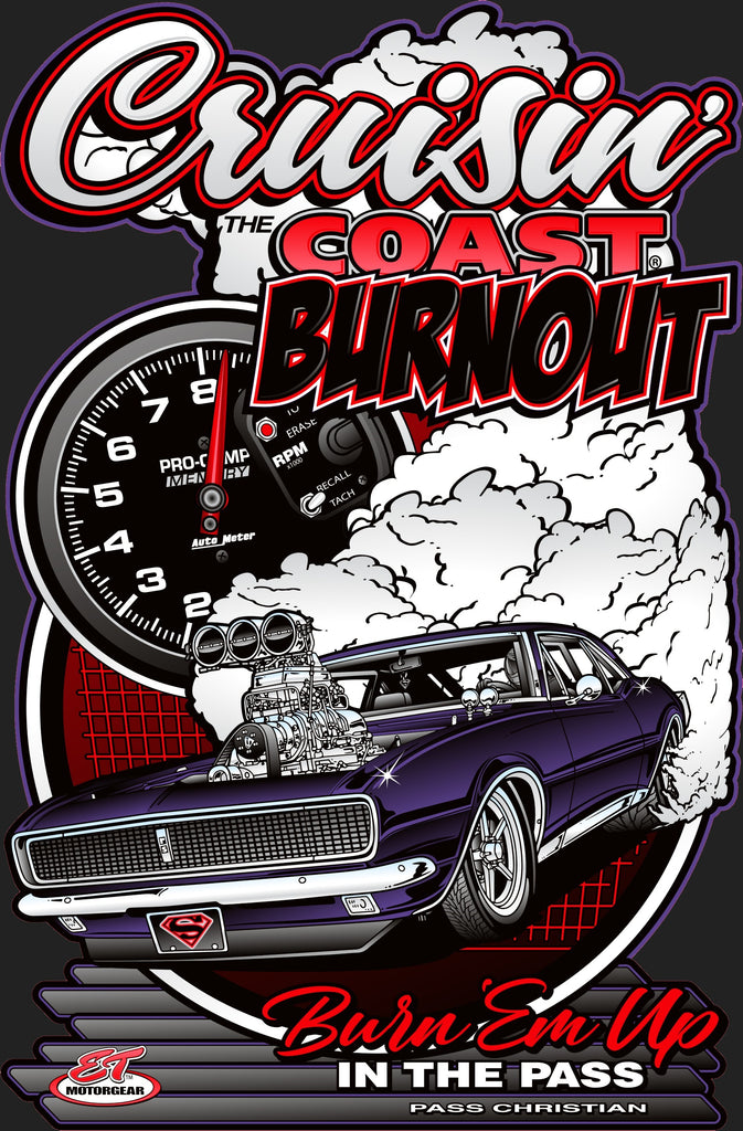 2024 Cruisin' The Coast Burnout Metal Sign – ET Motorgear
