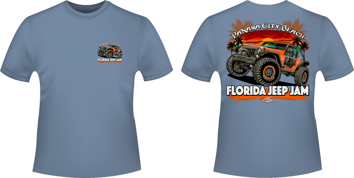 2024 Florida Jeep Jam Dark Design Short Sleeve T-Shirt – ET Motorgear