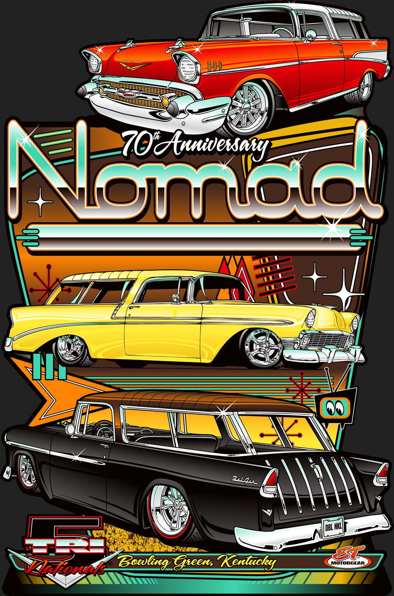 2025 Tri Five Nationals Nomad Design Metal Sign – ET Motorgear