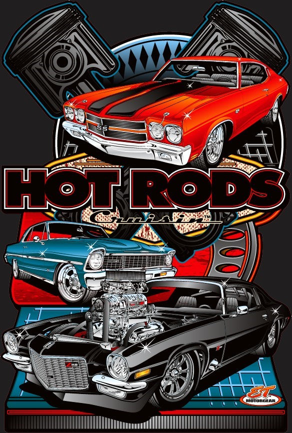 Hot Rods Cruisin Bowtie Muscle Metal Sign – ET Motorgear